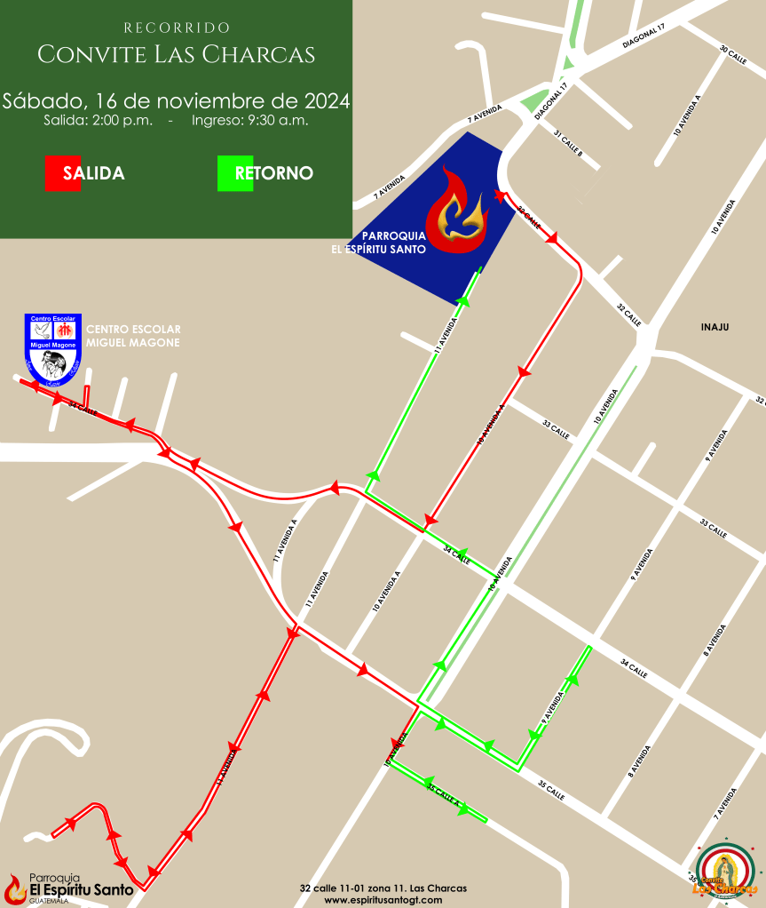 Recorrido oficial del Convite Las Charcas – Parroquia El Espíritu Santo